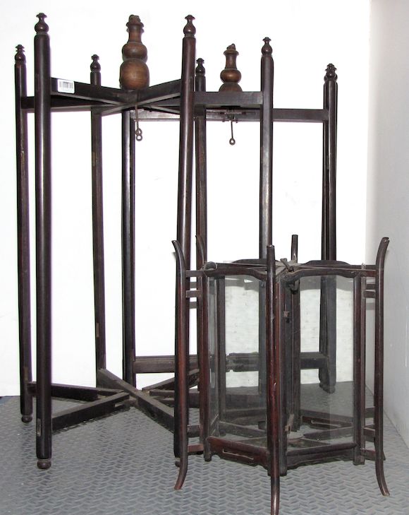 Bonhams : A group of hardwood lantern frames