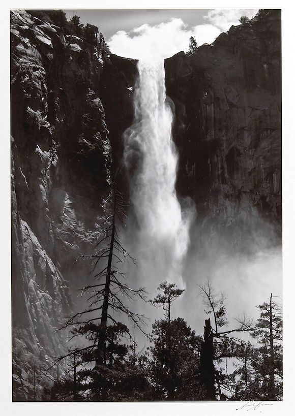 Bonhams : Ansel Adams (American, 1902-1984); Bridalveil Fall, Yosemite ...