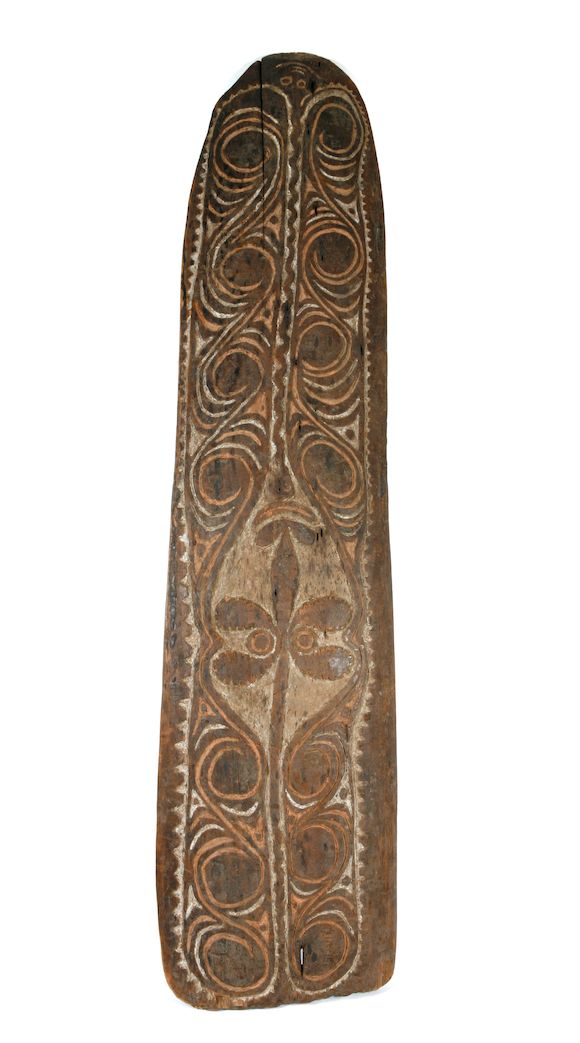 Bonhams : A carved Papua New Guinea wood shield