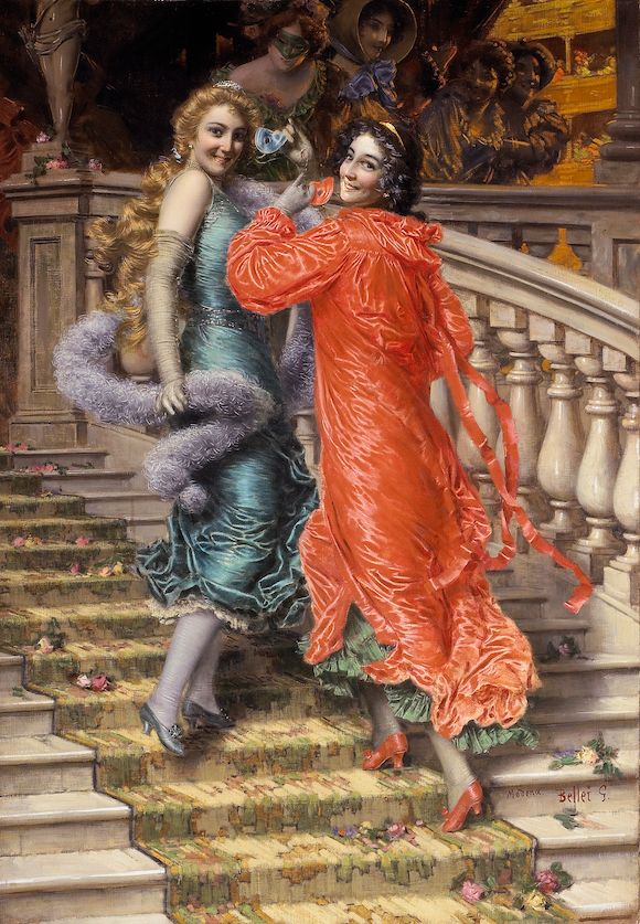 Bonhams : Gaetano Bellei (Italian, 1857-1922) In the theatre 40 1/2 x ...