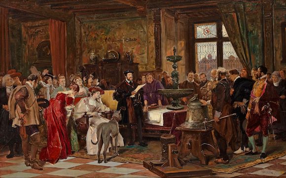 Bonhams : Václav Brozík (Czech, 1851-1901) Ferdinand I and his artists ...