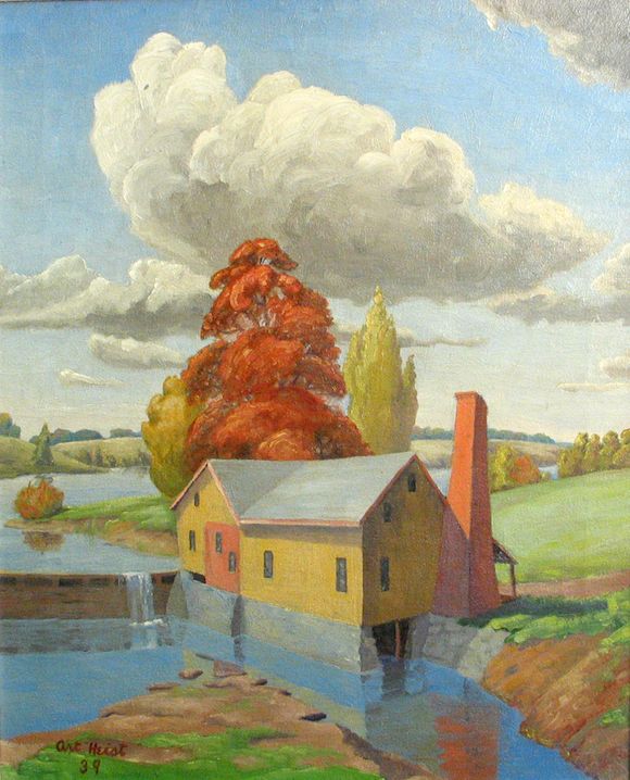 Bonhams : Art Heist (American, 20th Century) Old Plat Mill at Sandridge ...