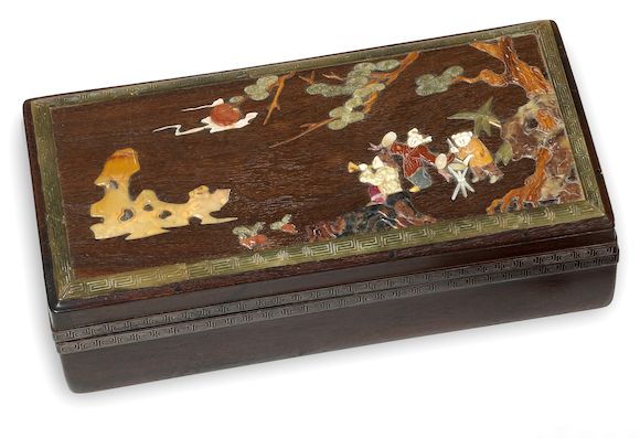 Bonhams : A hardwood rectangular document box with ivory, mother-of ...