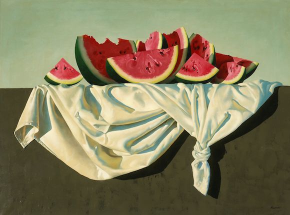 Bonhams : Al Proom (American, 1933-2006) Still life with watermelons 30 ...