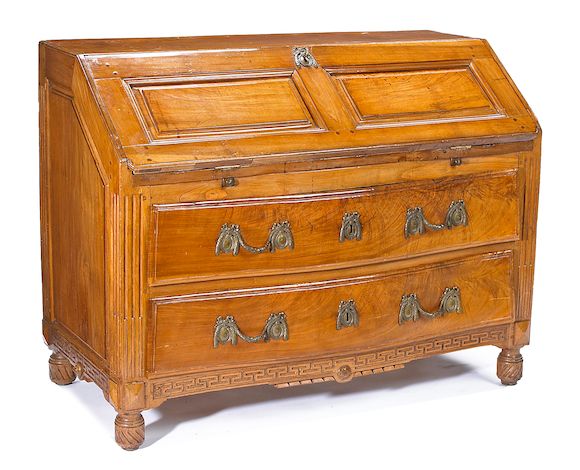 Bonhams : A Louis XVI walnut bureau en pente fourth quarter 18th century