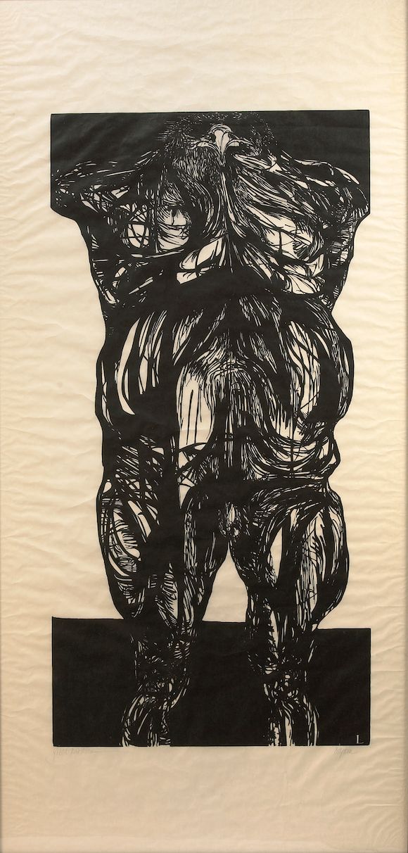 Bonhams : Leonard Baskin (American, 1922-2000); Great Bird Man;