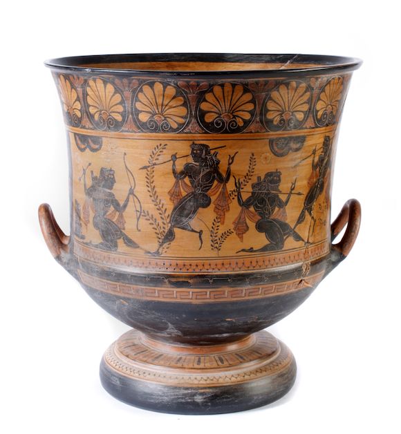 Bonhams : An Etruscan style painted terracotta urn