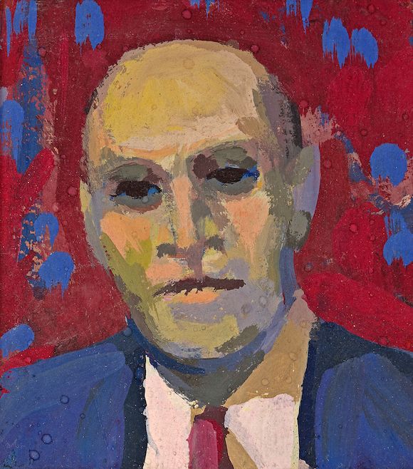 Bonhams : James Weeks (American, 1922-1998) Head-Portrait with Red and ...