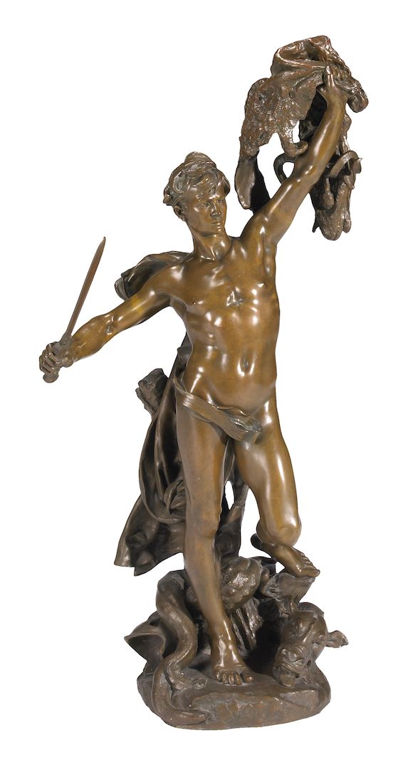 Bonhams : A French patinated bronze figure: Jason Enlevant la Toison D ...