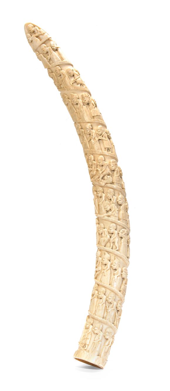 Bonhams : Luango Carved Ivory Tusk, Democratic Republic of the Congo