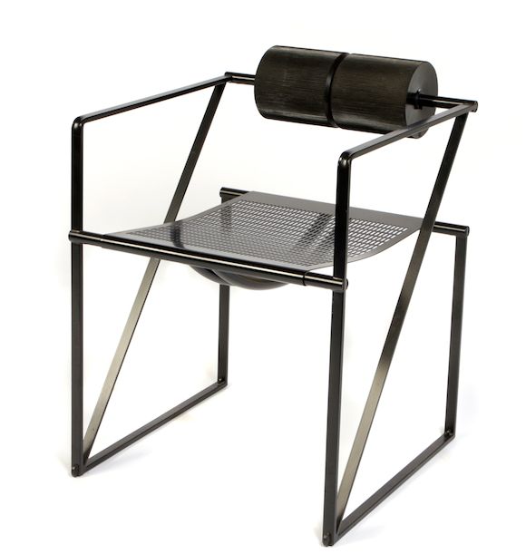 Bonhams : A Mario Botta black lacqured metal and rubber desk chair for ...