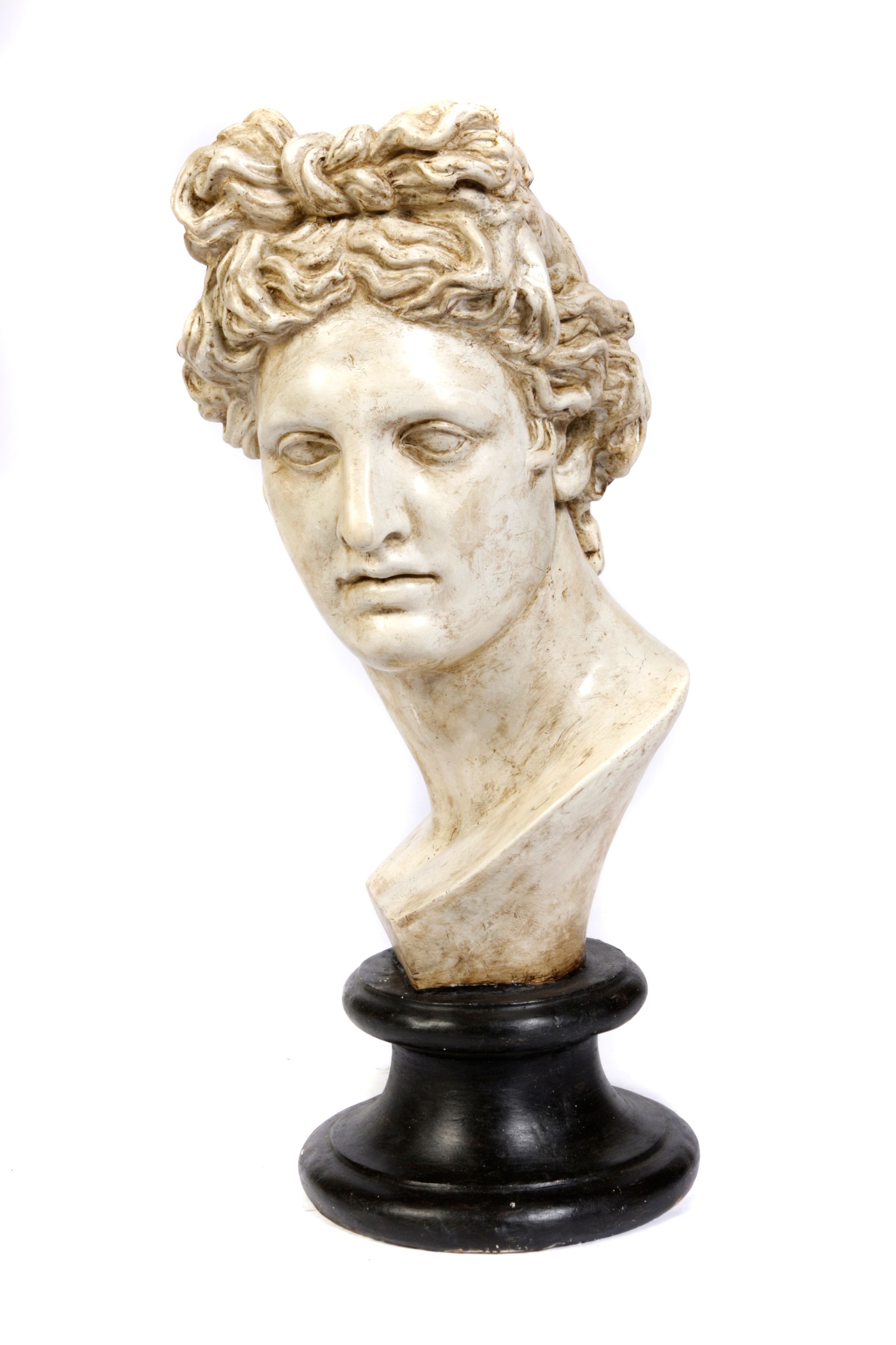Bonhams : A painted plaster bust of Apollo Belvedere