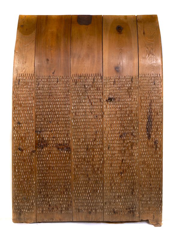 Bonhams : An Inuit hardwood and flint sleigh of plank construction