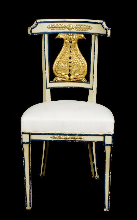 Bonhams : A set of four Italian Neoclassical style cream and blue ...