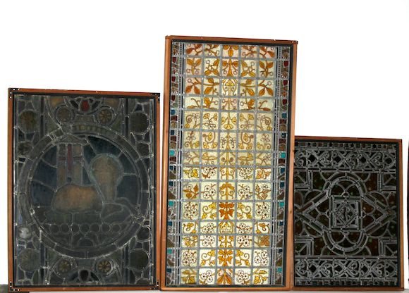 Bonhams : Three leaded glass windows 19th century