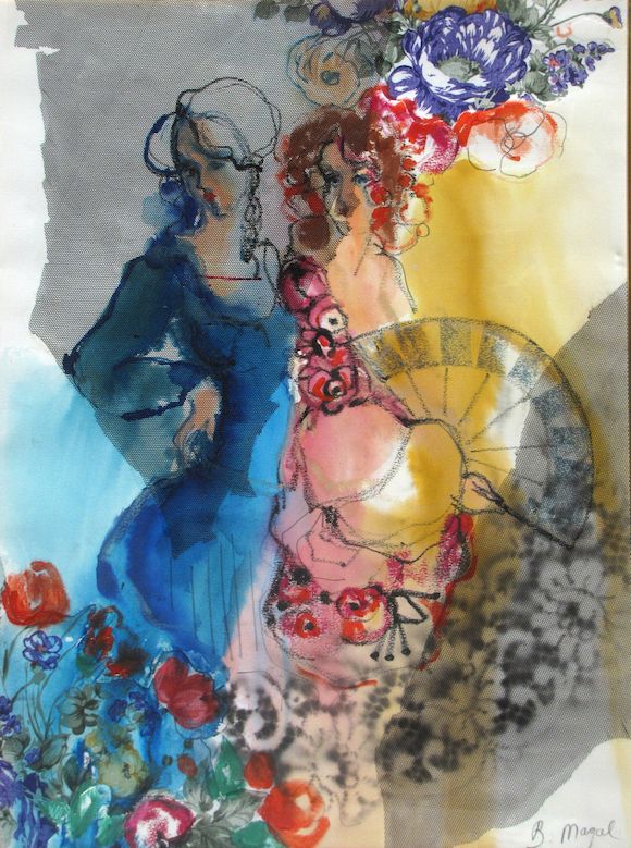 Bonhams : Batia Magal (Israeli, born 1953) Ladies with parasol sight 28 ...