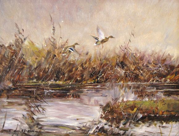 Bonhams : Scott Zuckerman (American, born 1951) Getting away 8 1/4 x 11in