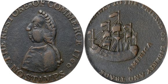 Bonhams : 1766 Pitt Halfpenny Token VF30 PCGS