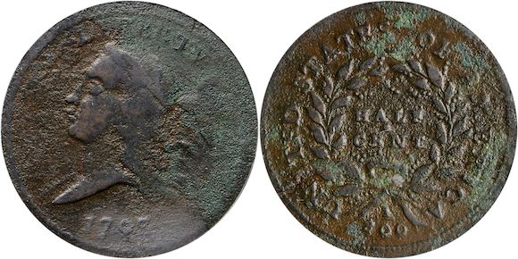 Bonhams : 1793 1/2C Genuine, Environmental Damage PCGS