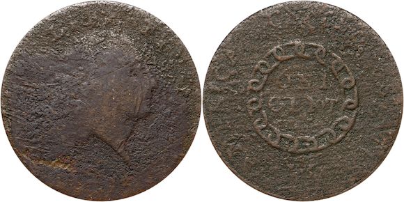 Bonhams : 1793 Chain 1C AMERICA Genuine, Environmental Damage PCGS