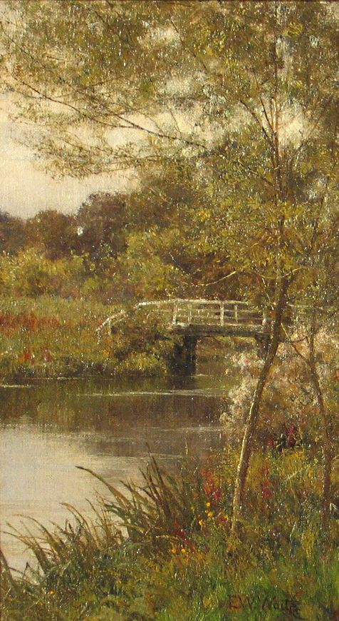 Bonhams : Edward Wilkins Waite (British, 1854-1924) Summer- a bridge ...