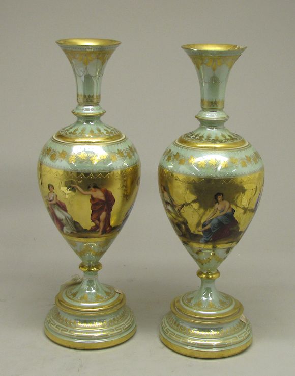 Bonhams : A pair of Vienna style porcelain luster vases late 19th/early ...