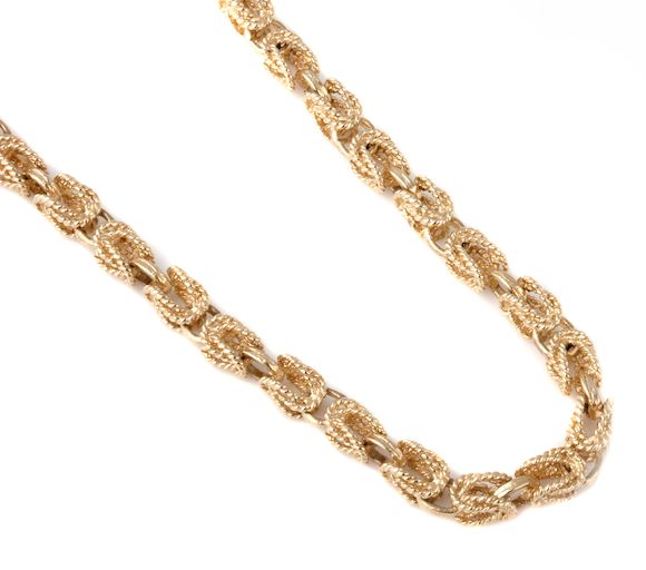 Bonhams : A Turkish link 14k gold necklace