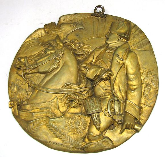Bonhams : A French gilt bronze relief plaque of Napoleon after a model ...