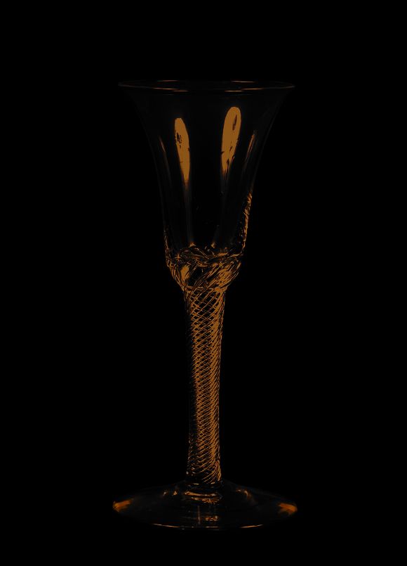 Bonhams : A George III glass with inverted bell bowl and clear glass ...