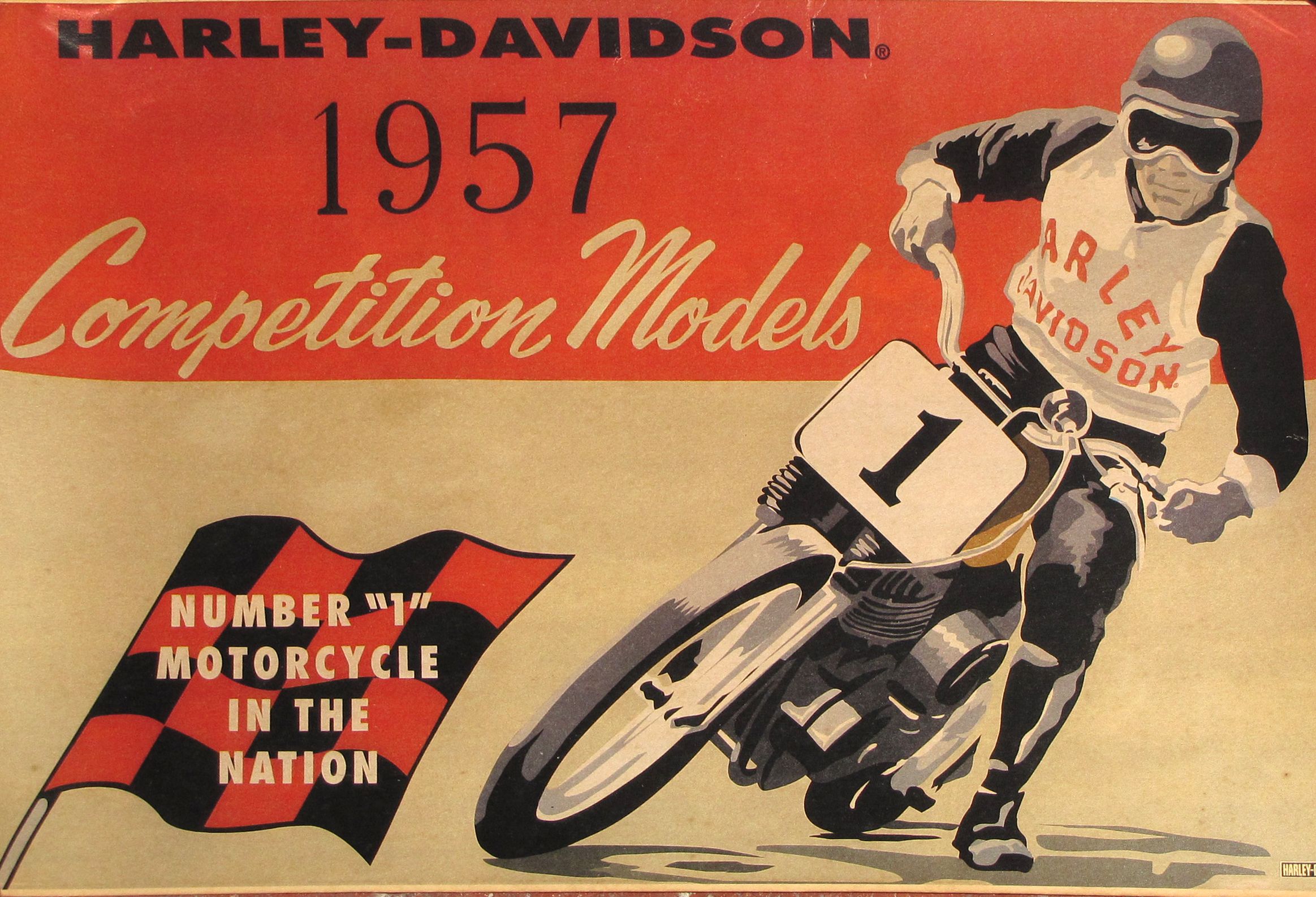 Bonhams Cars : A Harley-Davidson 1957 Competition Models poster,