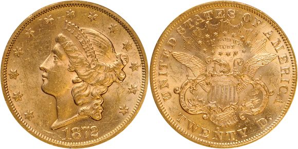 Bonhams : 1872-S 20 AU58 PCGS