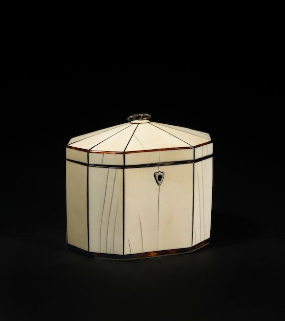 Bonhams : A George III ivory and tortoiseshell tea caddy fourth quarter ...