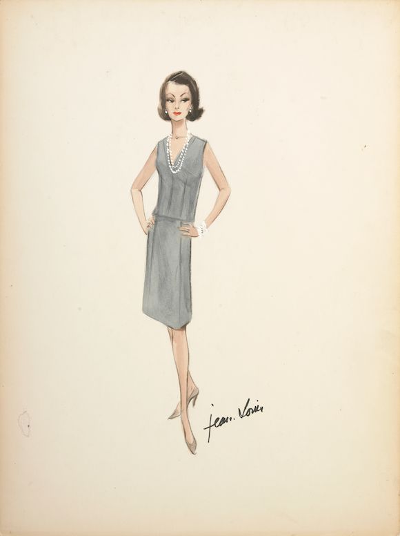 Bonhams : A Jean-Louis signed costume design sketch from an unknown ...