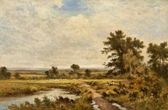 Bonhams : Henry Maidment (British 19th/20th Century) Picnic by the river