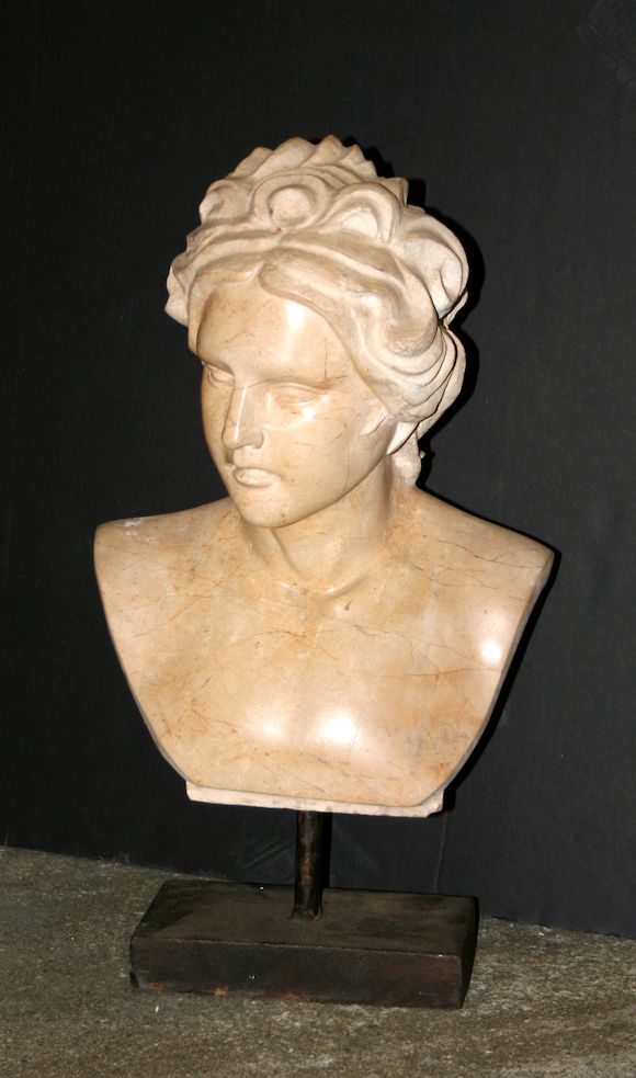 Bonhams : A marble bust of a woman early 21st century