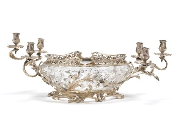 Bonhams : Austrian Silver and Glass Centerpiece