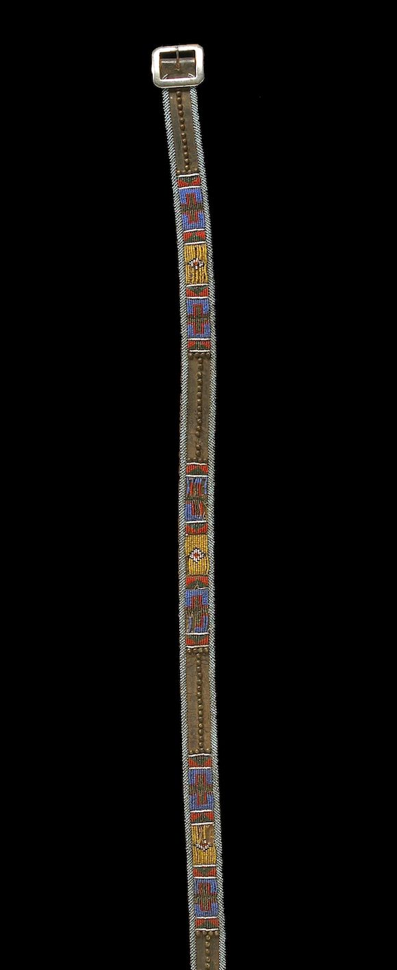 Bonhams : A Crow beaded and tacked belt