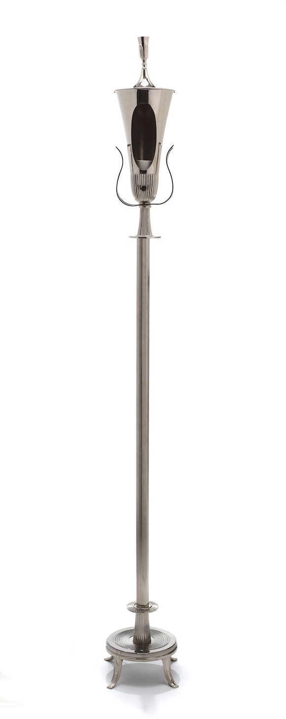 Bonhams : A Tommi Parzinger chromed metal torchière designed for ...