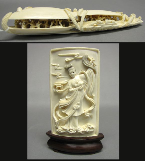 Bonhams : Two ivory carvings 20th Century