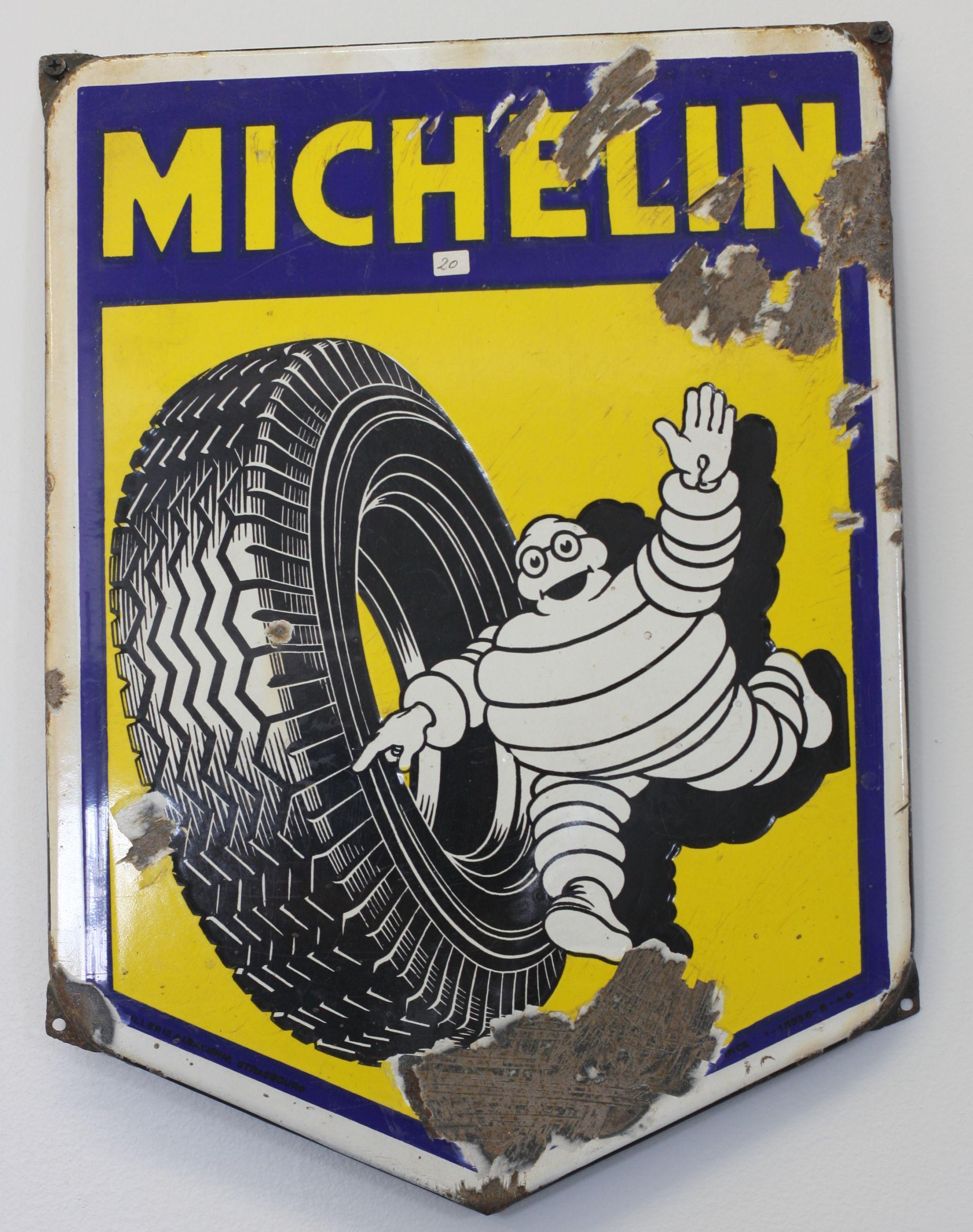 Bonhams Cars : A small Michelin Tires enamel sign,
