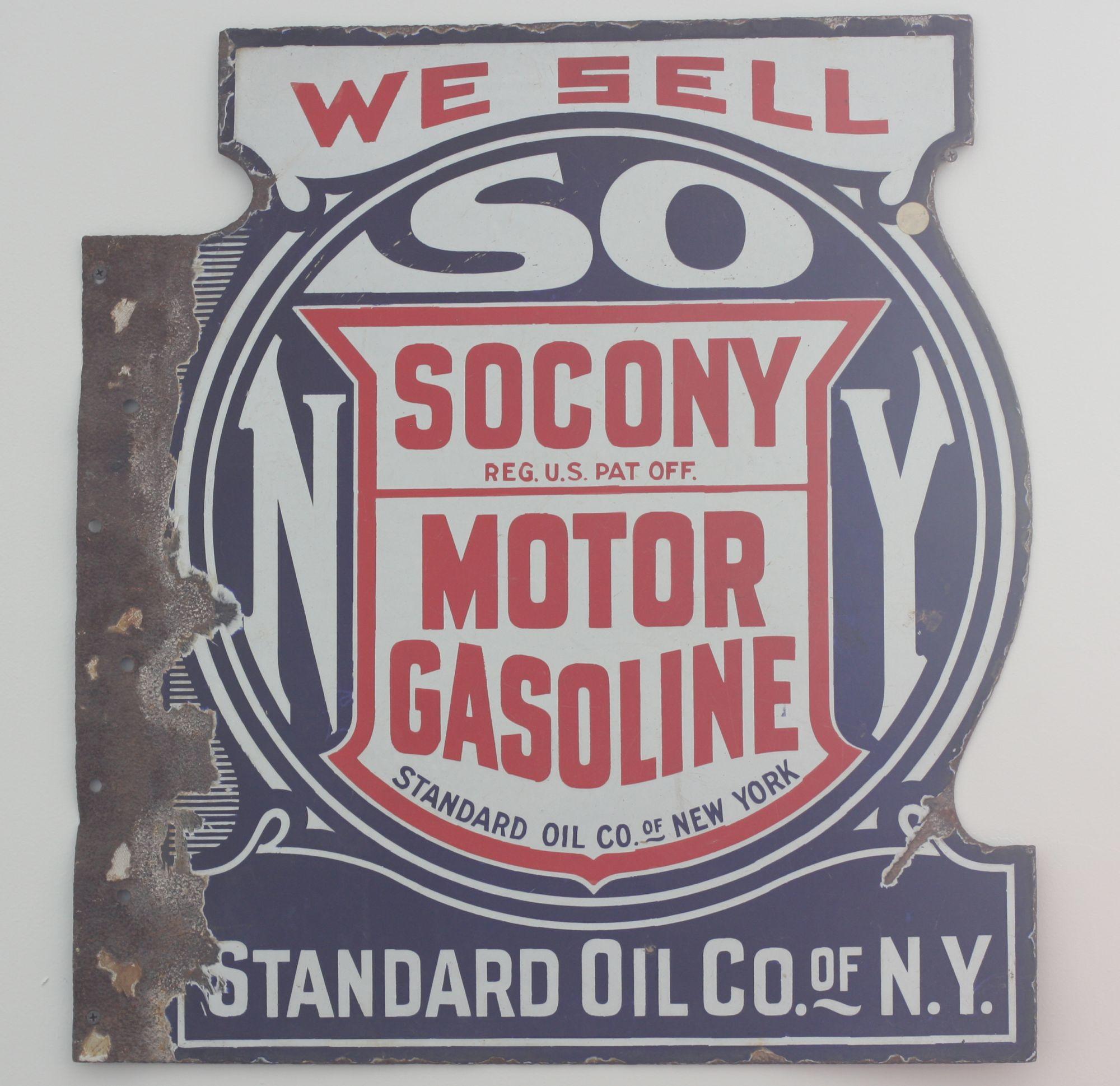 Bonhams Cars : A ‘We Sell Socony’ enamel sign,