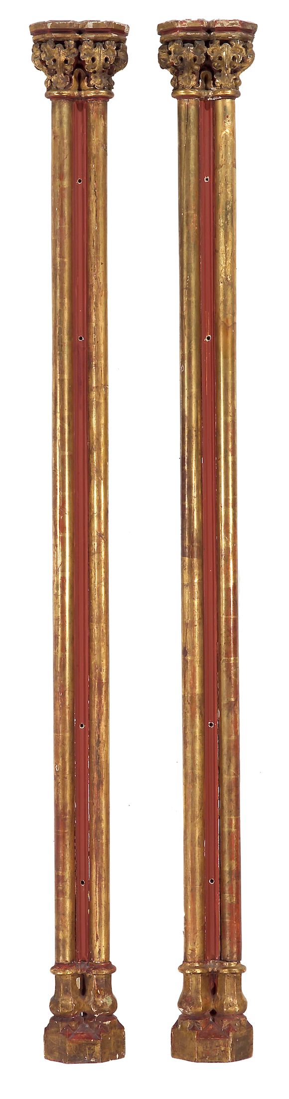 Bonhams : A pair of Spanish Gothic Revival cluster column polychrome ...