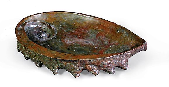 Bonhams : A cast bronze awabi shell form usubata Meiji Period
