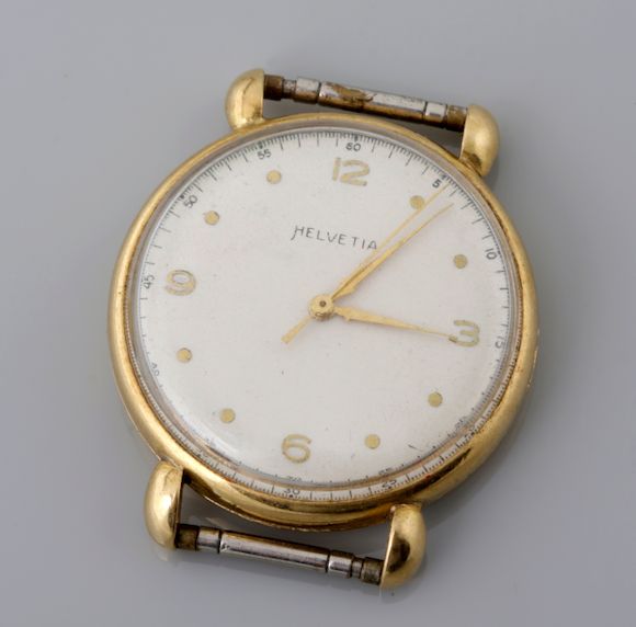 Bonhams : Helvetia. An 18k gold watch,