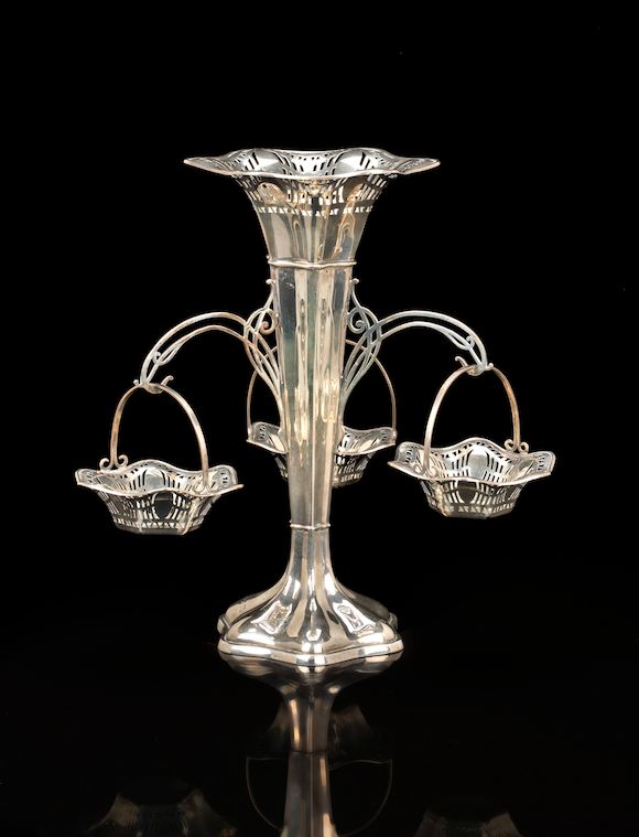 Bonhams : An Edwardian silver vasiform epergne for the White Star Line ...