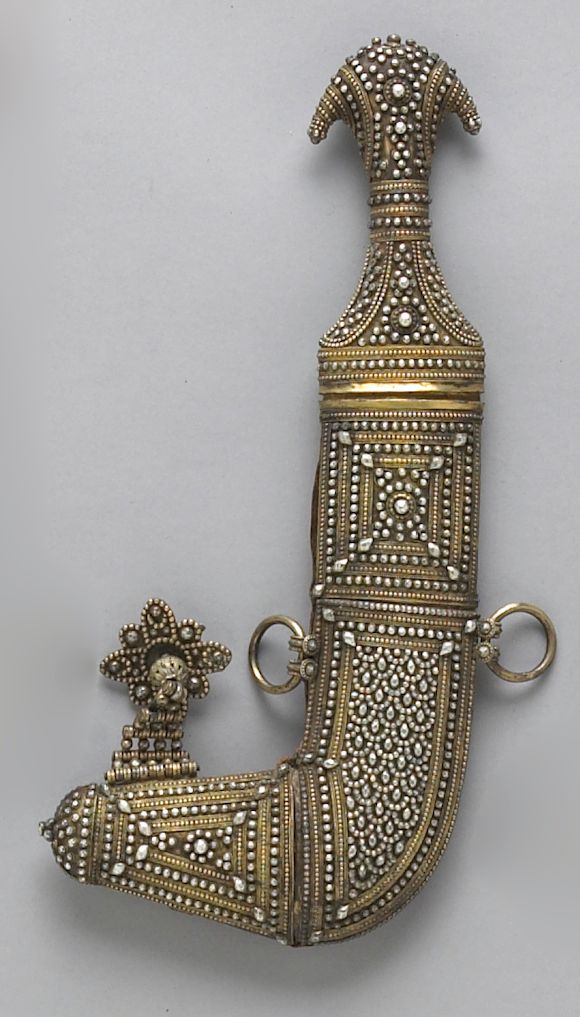 Bonhams : A silver-mounted Arabian jambiya