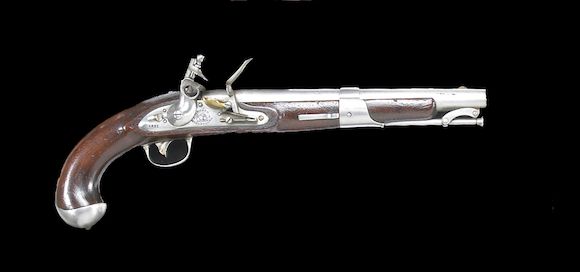Bonhams : A U.S. Model 1819 flintlock martial pistol by Simeon North