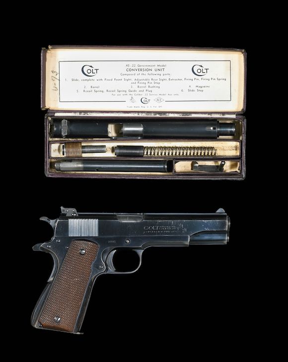 Bonhams : A fine pre-war Colt Ace semi-automatic pistol with boxed ...