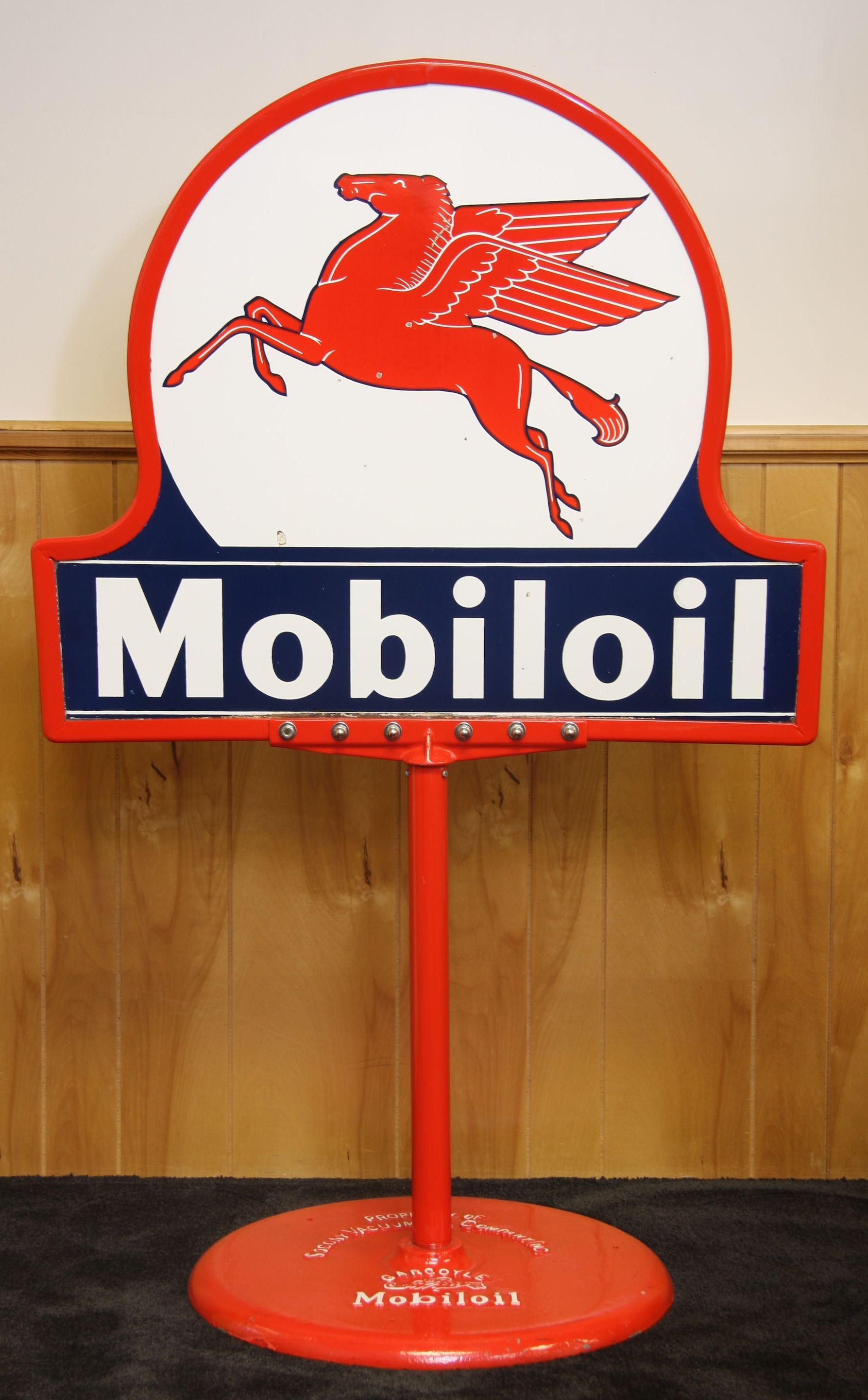 Bonhams Cars : A Mobil Gargoyle forecourt display pedestal sign,
