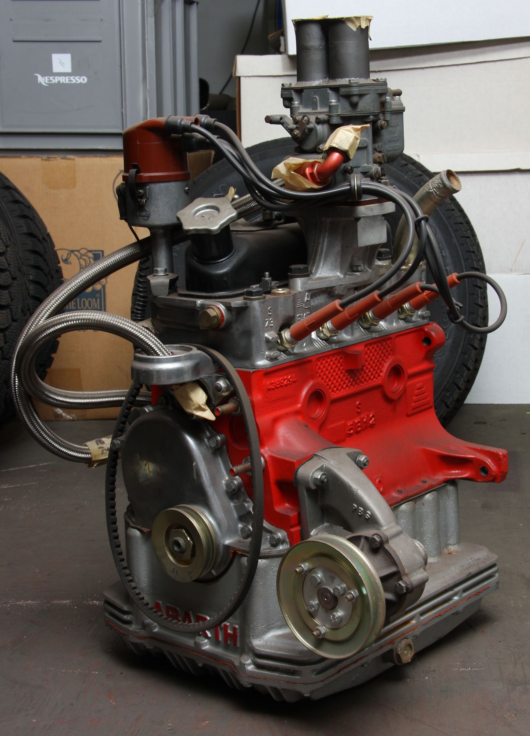 Bonhams Cars : A Fiat Abarth racing type engine,